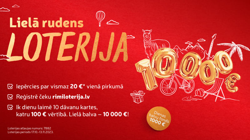 Rimi - Lielā rudens loterija Rimi - laimē 10 000