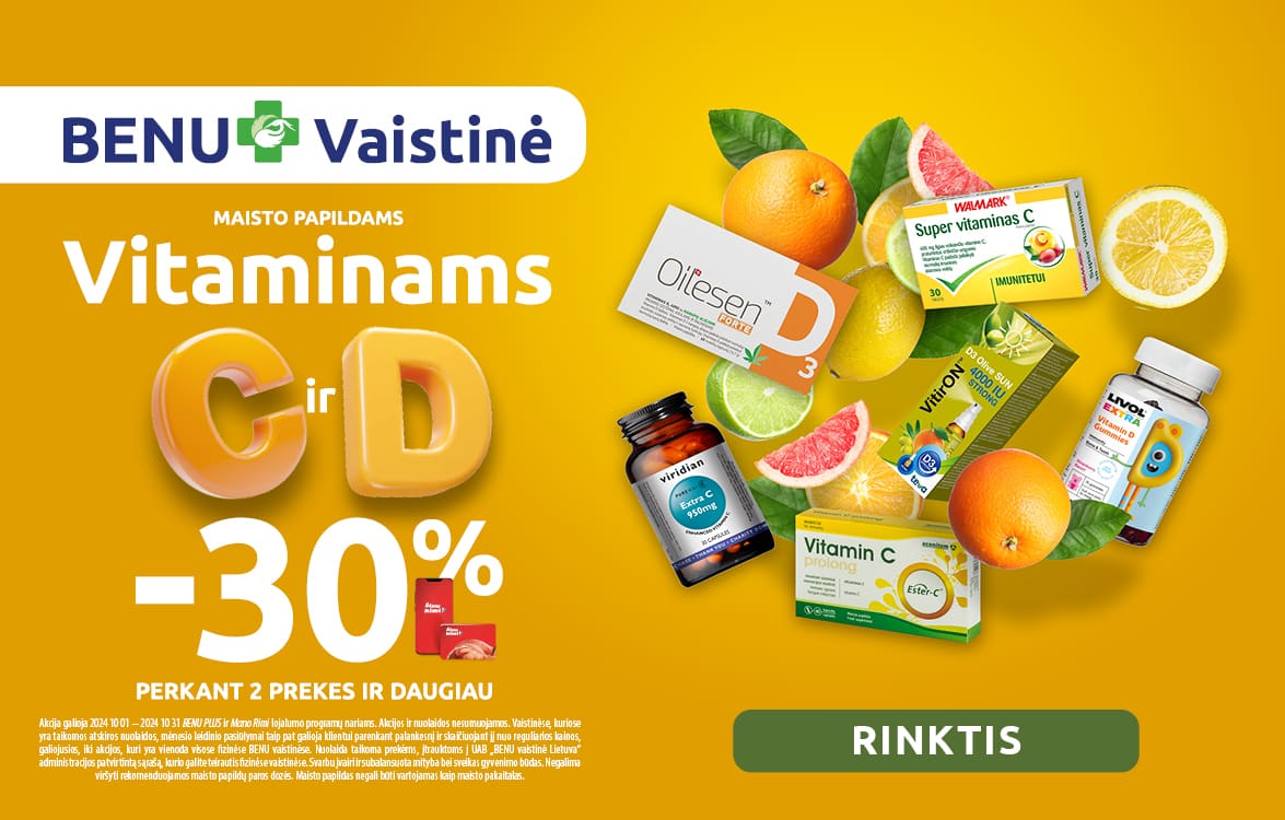 „Rimi“ - „Benu“ vaistinėse iki -30 % vitaminams C ir D su „Mano Rimi ...