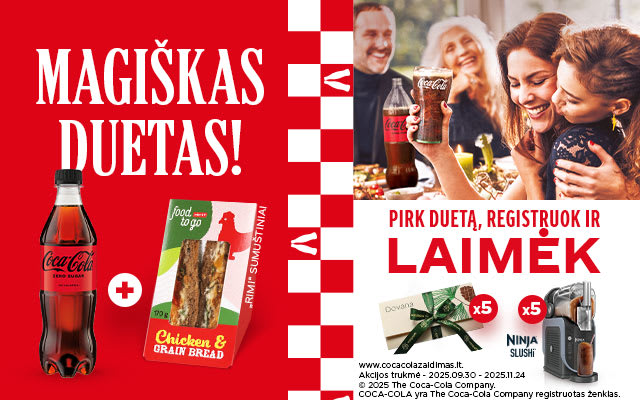 „Rimi“ - Pirk bent 1 „Coca-Cola“ ir 1 "Rimi“ sumuštinį ir laimėk prizus!