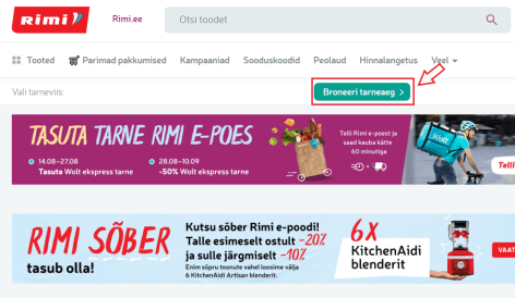 Kuidas kasutada toidukaarti Rimi e-poes?