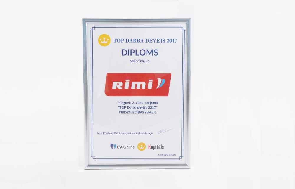 Rimi - Rimi Latvia – otrs iekārojamākais darba devējs tirdzniecības sektorā